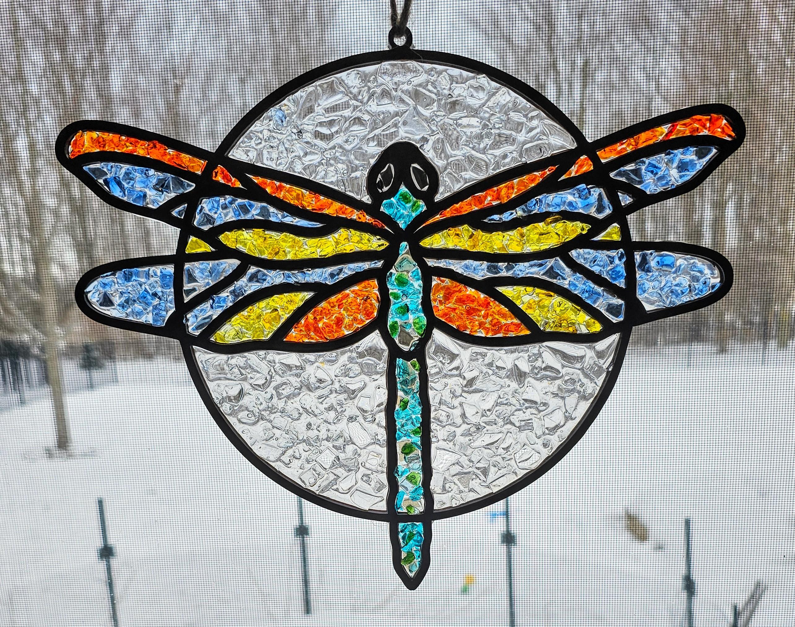 Crystal Dragonfly Suncatcher Art Kit – Erie Crushed Glass & Resin Art Kits