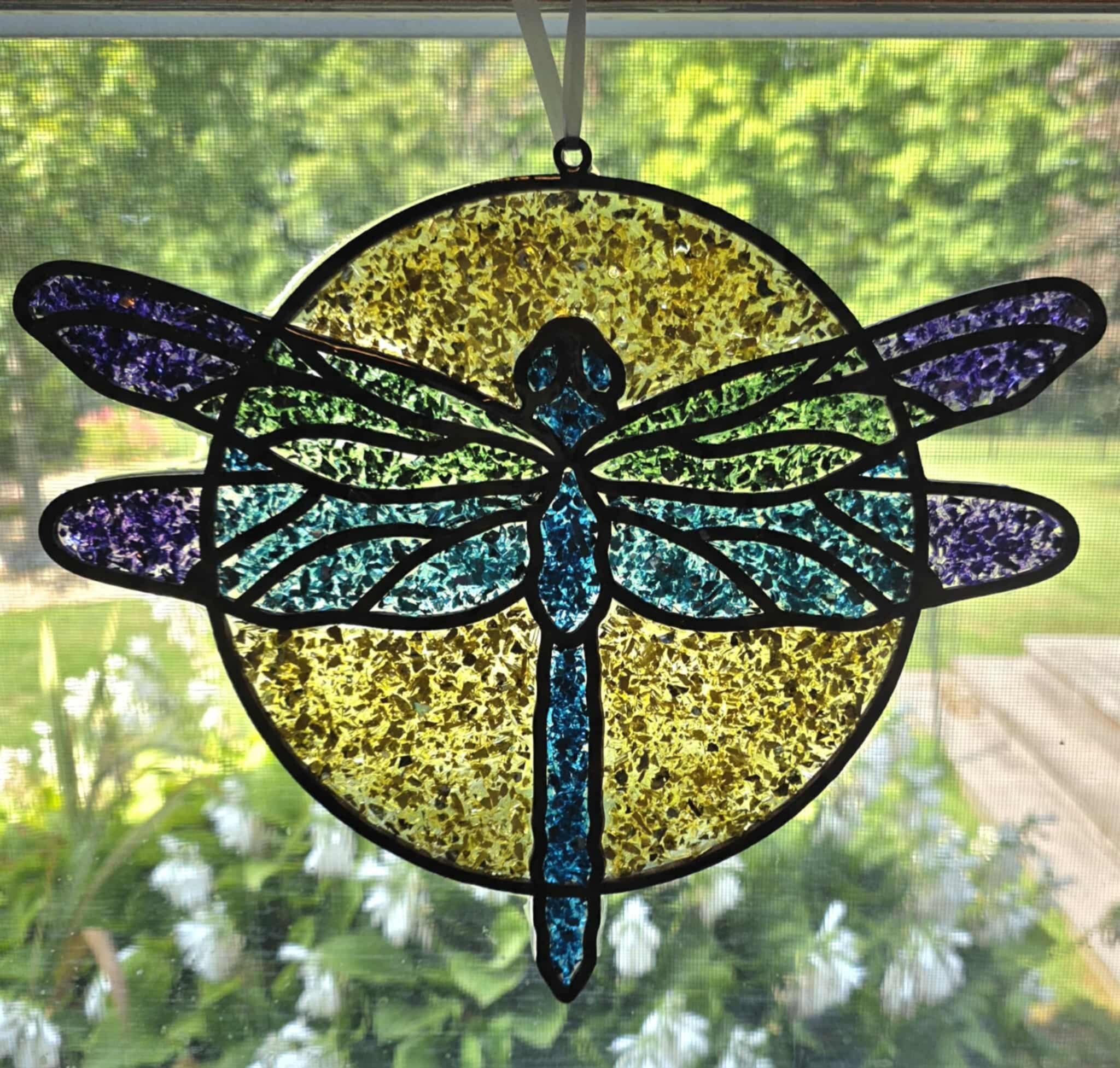 Gold Dragonfly Suncatcher Art Kit – Erie Crushed Glass & Resin Art Kits