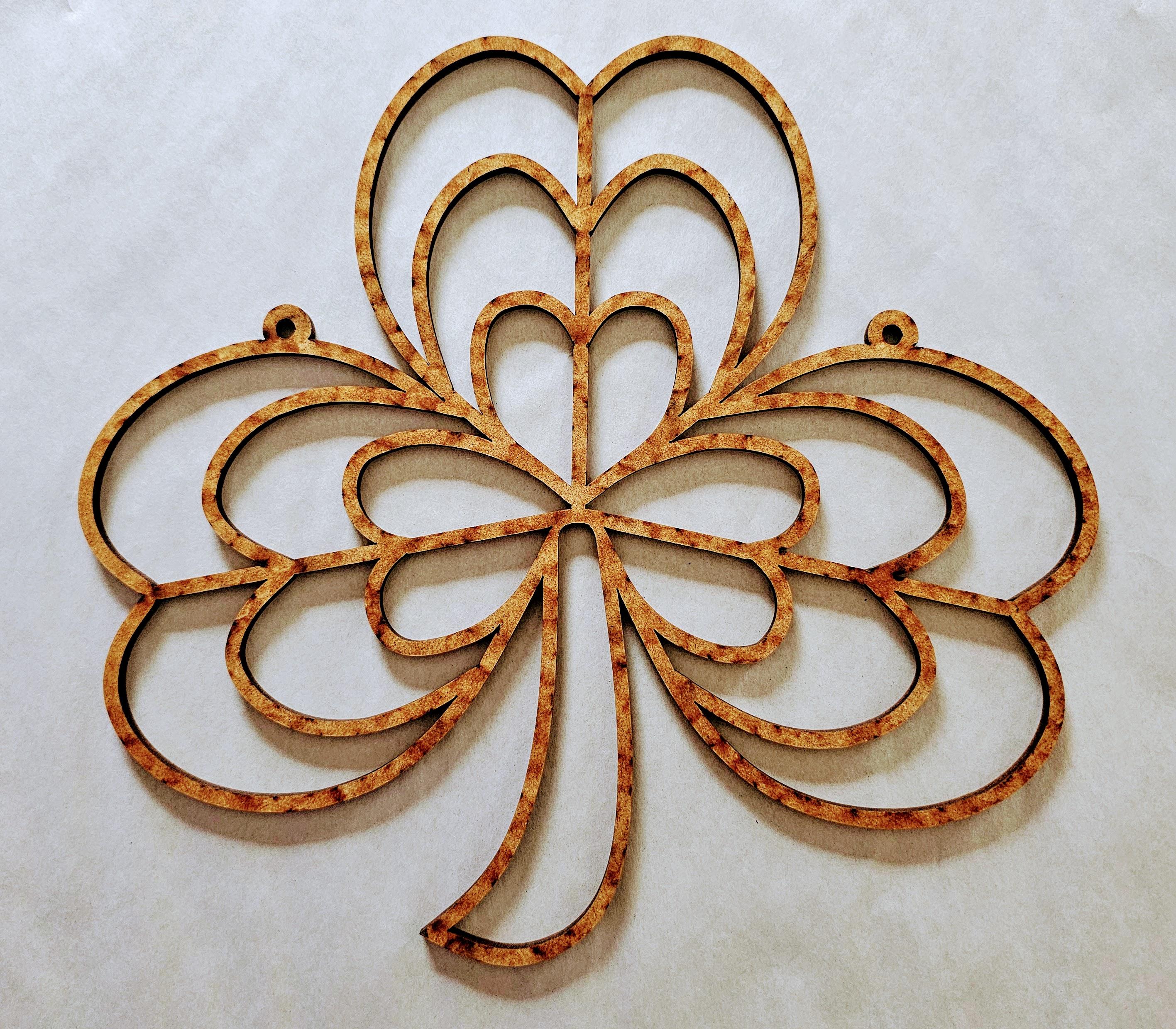 Shamrock Wood Cut-Out Frame Only – Erie Crushed Glass & Resin Art Kits
