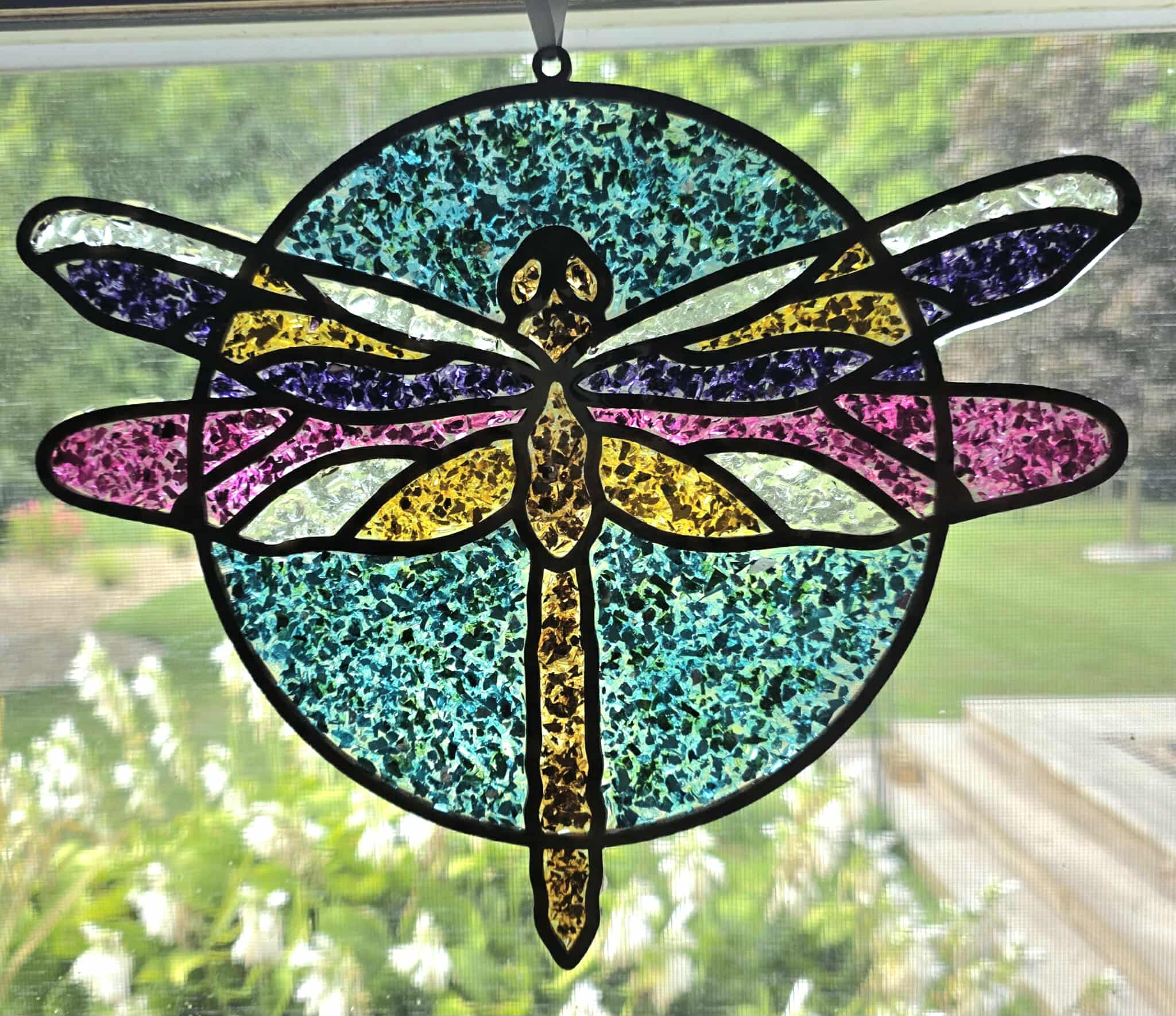 Teal/Green Dragonfly Suncatcher Art Kit – Erie Crushed Glass & Resin ...