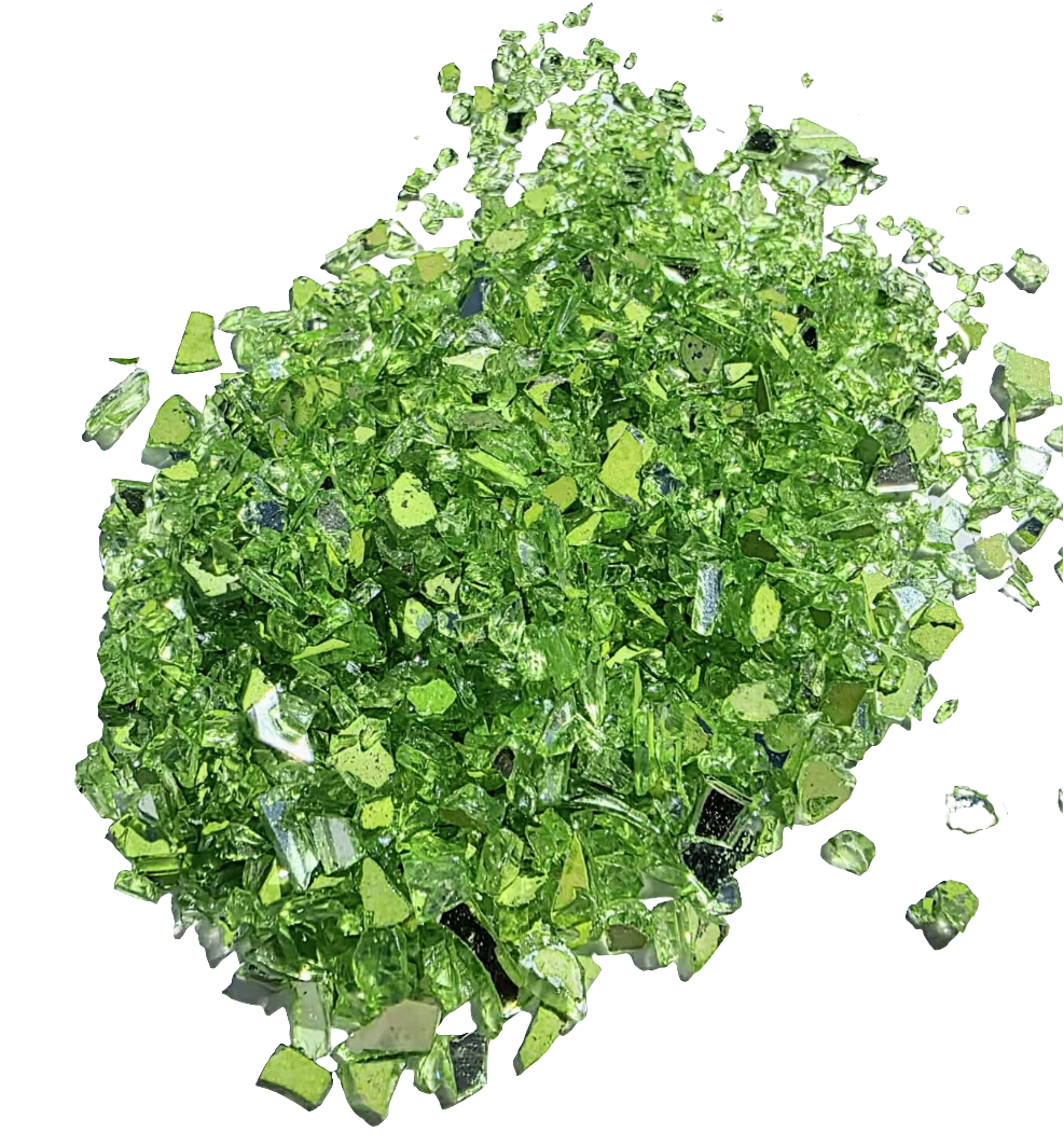 Lime Green Crushed Stained Glass 8 Ounces – Erie Crushed Glass & Resin ...