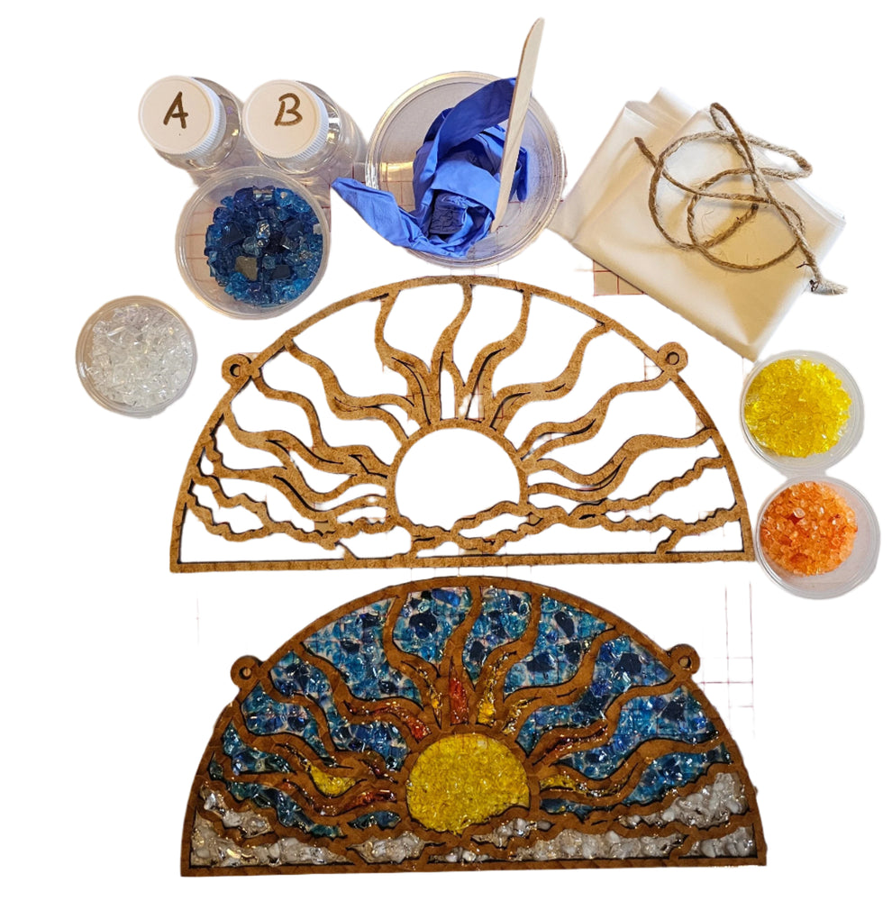 Sunshine Suncatcher Art Kit – Erie Crushed Glass & Resin Art Kits